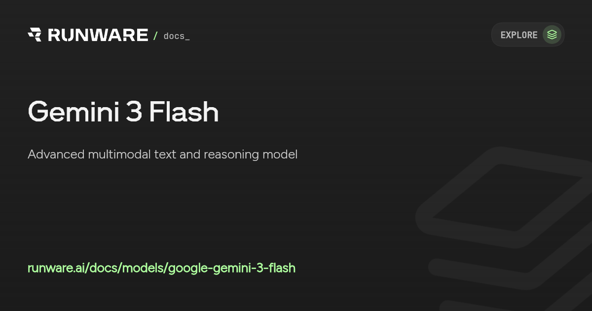 Gemini 3 Flash API | Runware Docs