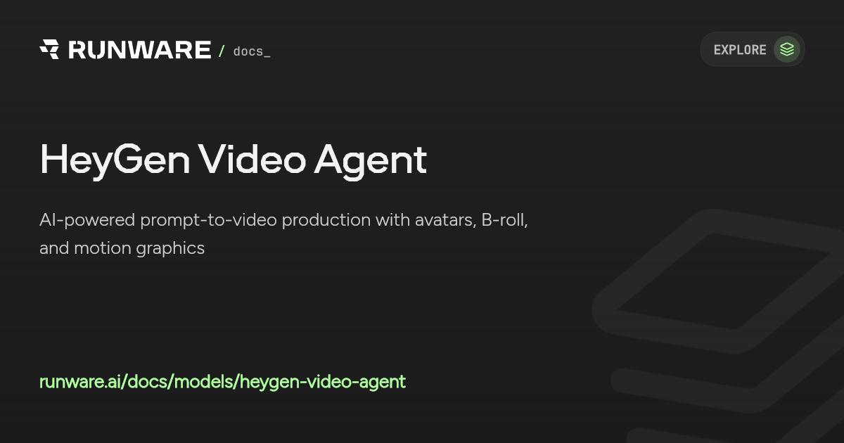 HeyGen Video Agent API Examples | Runware Docs