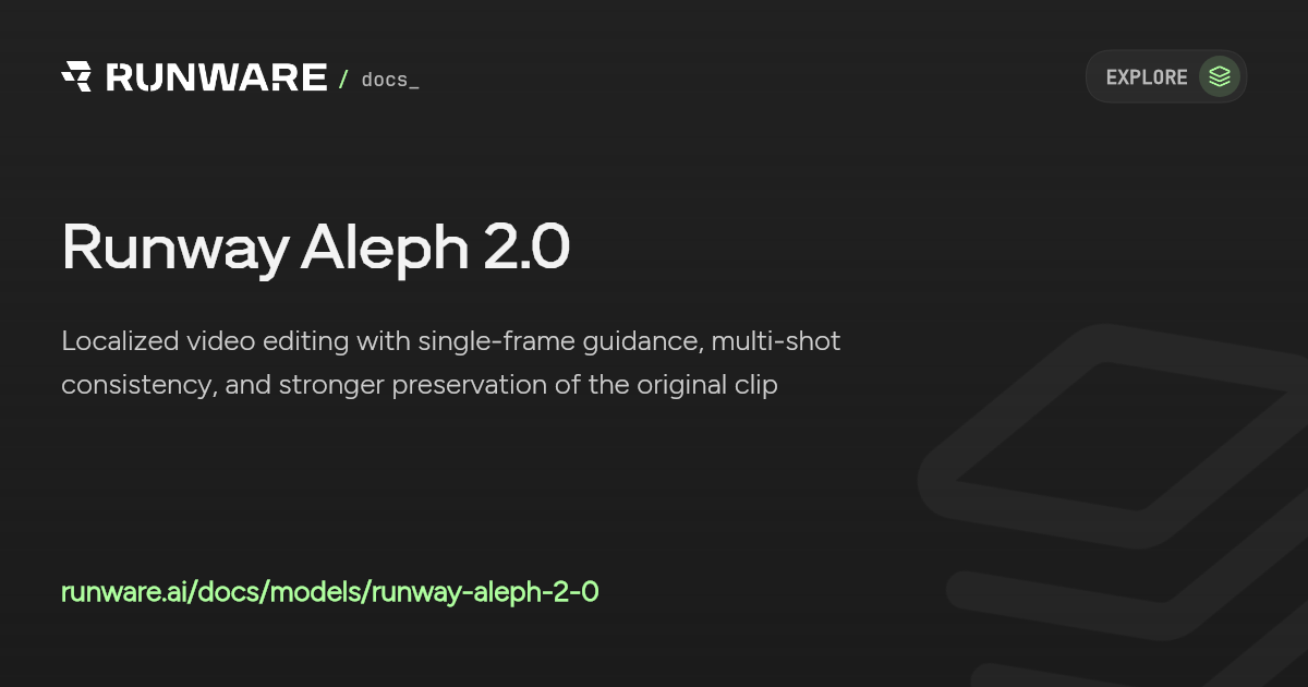 Runway Aleph 2.0 API Examples | Runware Docs